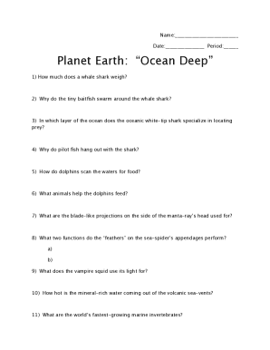Fillable Online mn02204890 schoolwires BBC - Planet Earth - Ocean Deep ...