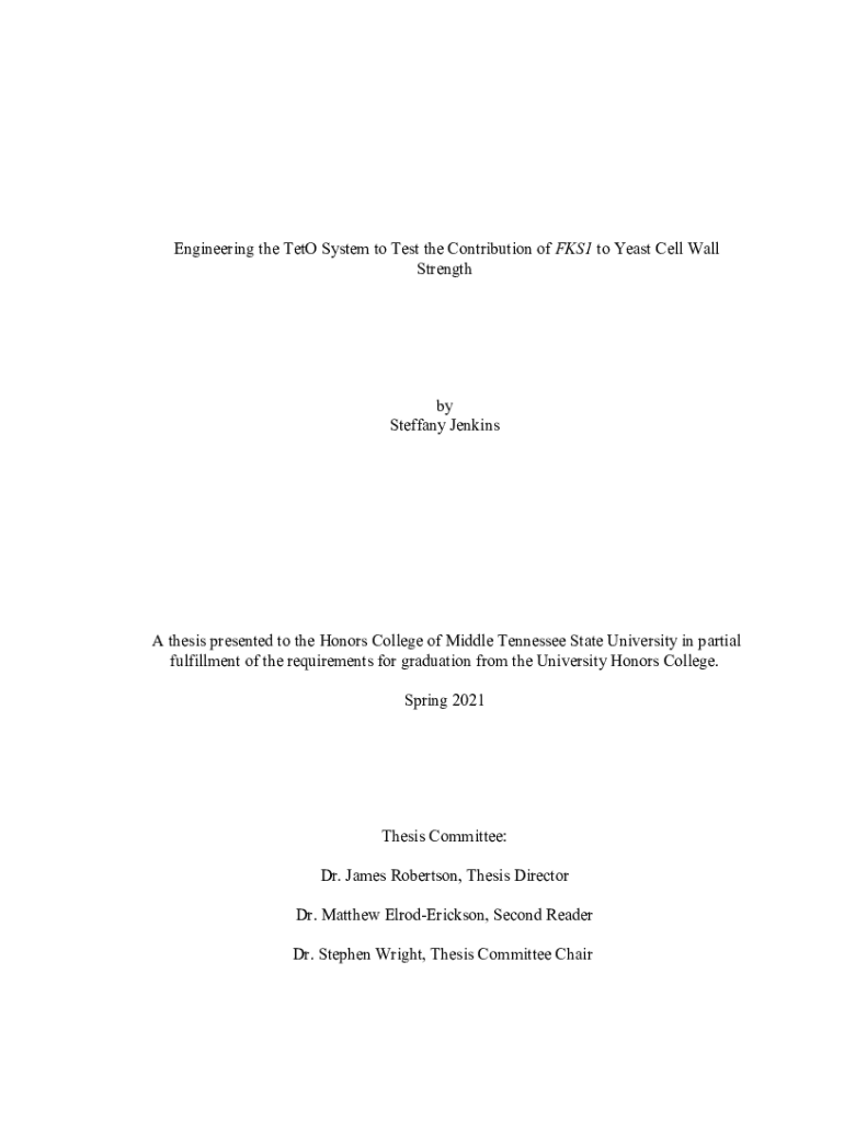 Fillable Online jewlscholar mtsu Engineering the TetO System to Test ...