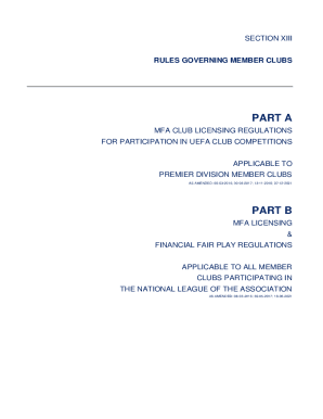 Fillable Online UEFA Club Licensing and Financial Fair Play Regulations ...