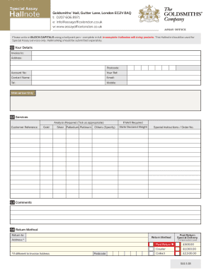 Fillable Online Special Requests Sheet Hallnote Fax Email Print - pdfFiller
