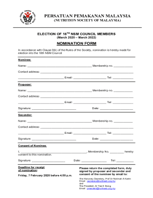 Fillable Online 35th AGM nomination form - with ltrhead TES.doc Fax ...