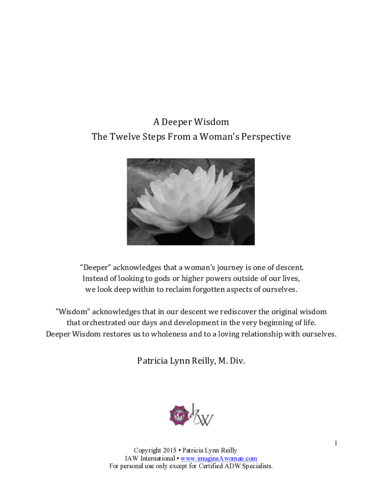 Fillable Online A Deeper Wisdom: The Twelve Steps from a Woman's ...