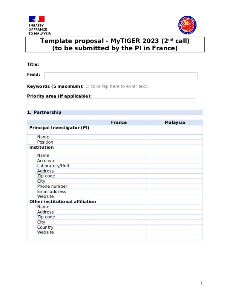 joint call 20 - pre-proposal template Doc Template | pdfFiller