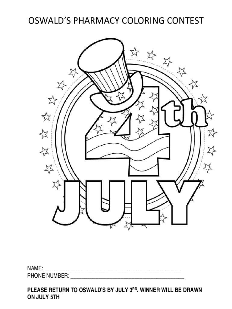 Fillable Online Kids are welcome to enter coloring contest at Oswald's ...