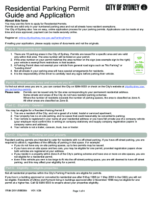 Fillable Online Residential Parking Permit Guide and ...