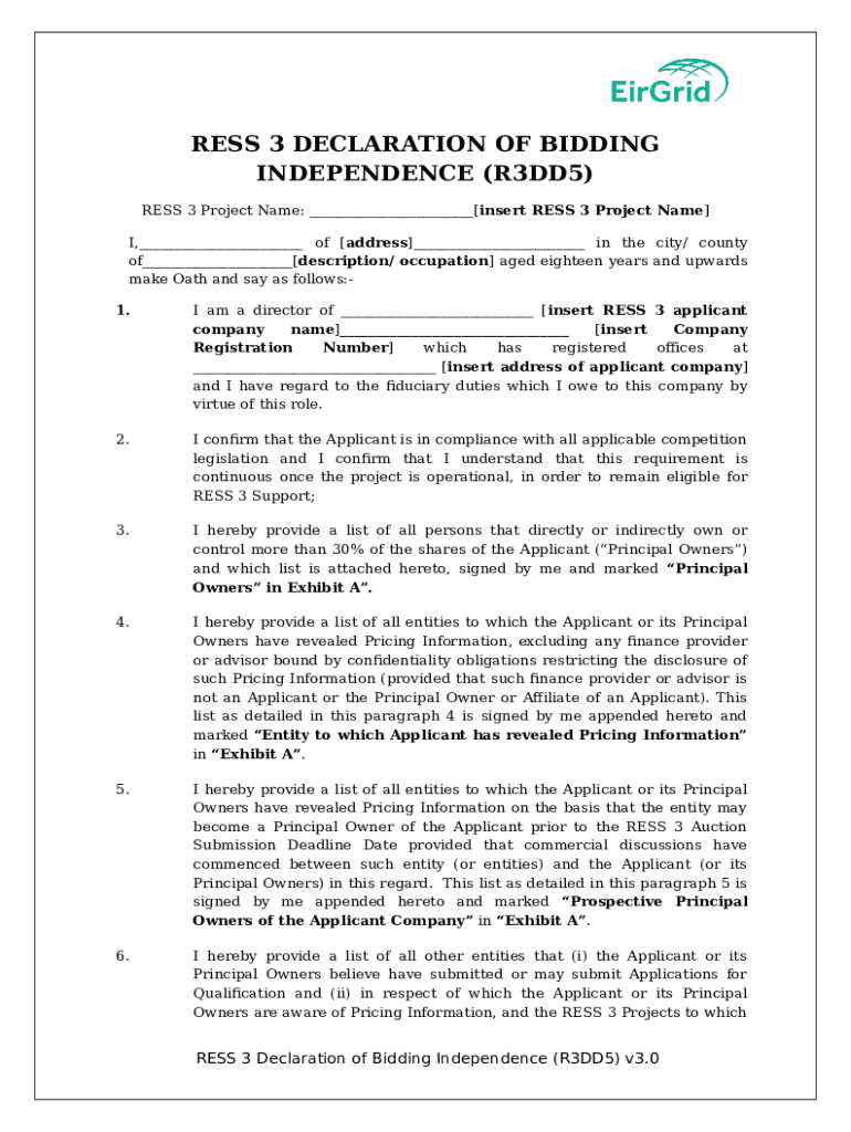 RESS 3 Auction Design and Implementation Project Doc Template | pdfFiller