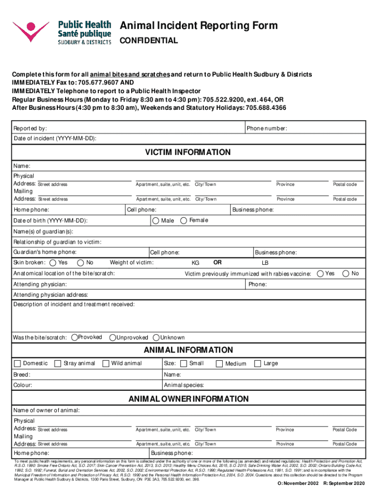 Remplissable En Ligne Update: Changes to Rabies Animal Incident ...