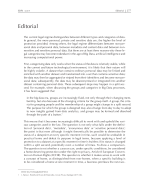 Fillable Online Personal data vs. sensitive data: What is the ...