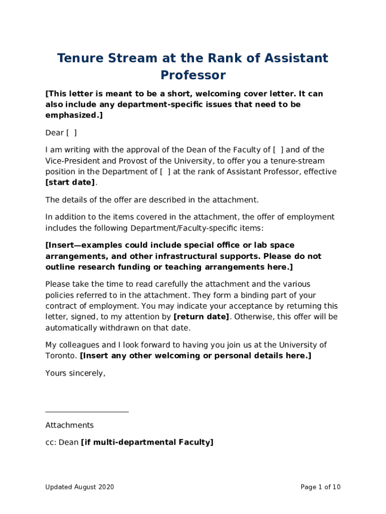 Patrick Hurley's Post - Tenure Dossier Cover Letter Doc Template ...