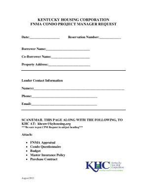 Fillable Online Condo Project Manager Request Form.pdf Fax Email Print - pdfFiller