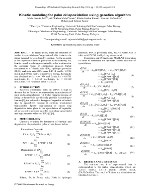 Fillable Online www3 utem edu Kinetic modeling for palm oil epoxidation ...