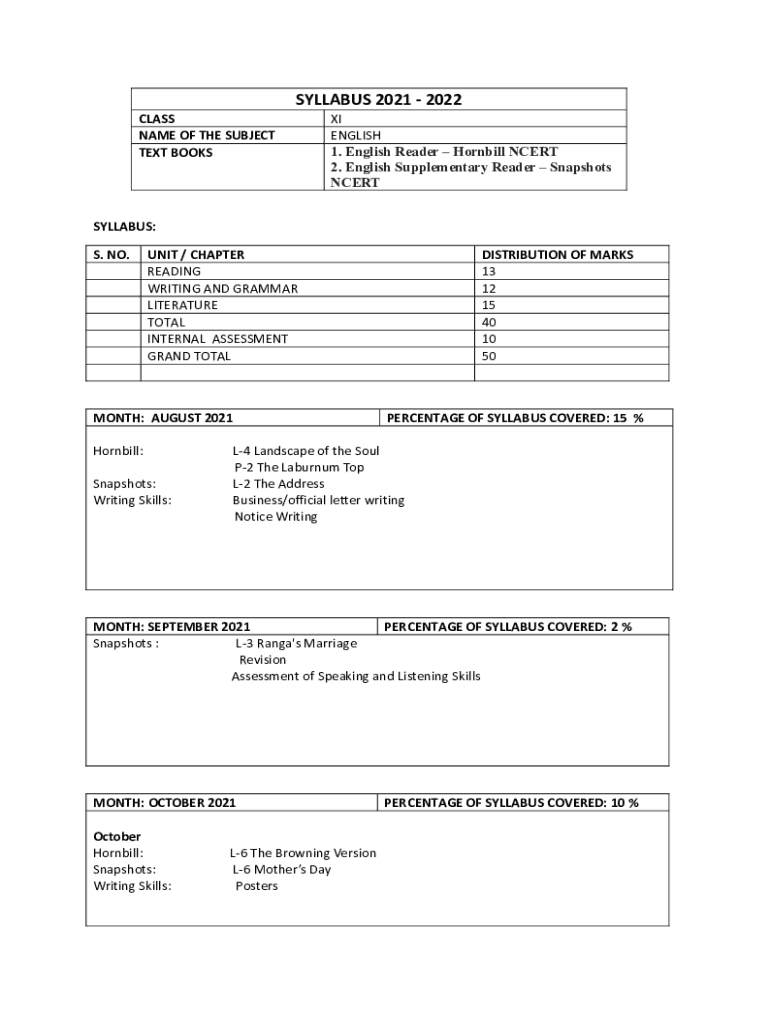 Fillable Online NCERT Solutions for Class 11 English Chapter-Wise Fax ...