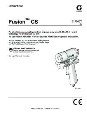 Fillable Online 312666Y, Manual, Fusion CS Spray Gun, Instructions ...