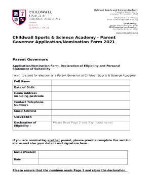 Childwall Sports & Science Academy - Parent Governor Application ...