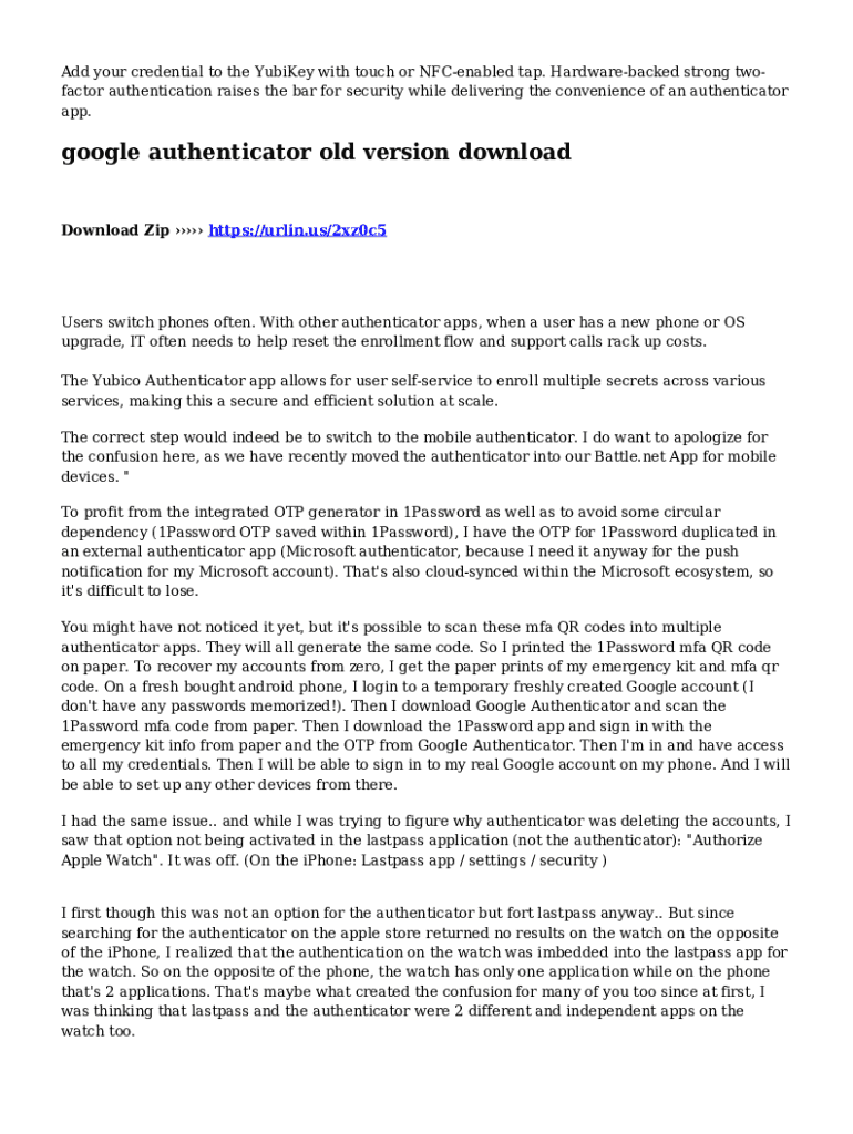 Fillable Online Yubico Authenticator App for Desktop and Mobile Fax ...