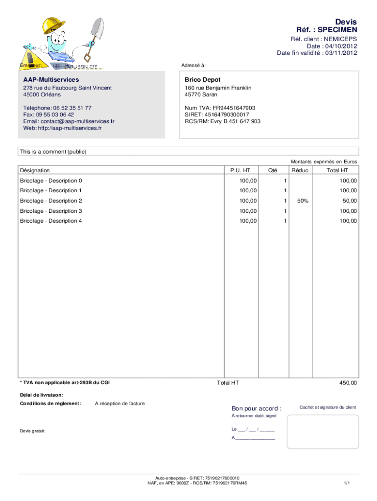 Remplissable En Ligne Rf. : SPECIMEN Fax Email Imprimer - pdfFiller