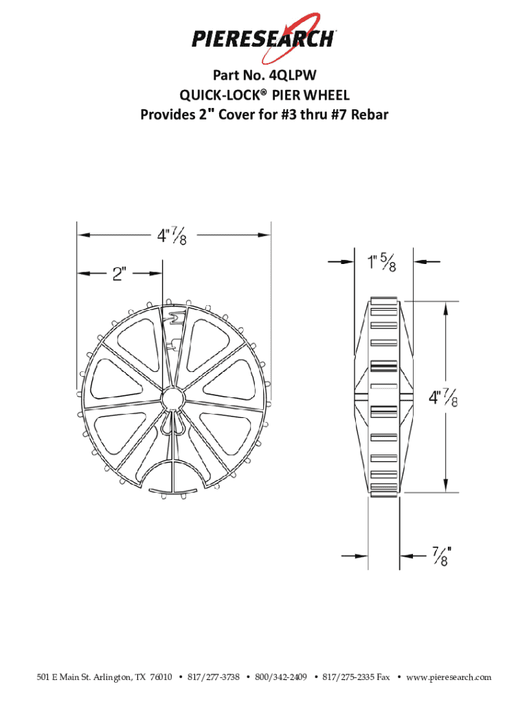Fillable Online QUICK-LOCK PIER WHEEL Fax Email Print - pdfFiller