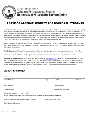 Fillable Online Applying for a Medical Leave of Absence as a Student ...