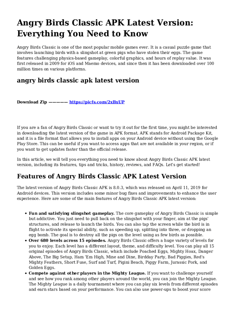 Fillable Online I Played And Ranked Every Angry Birds Game So Youtube Fax Email Print