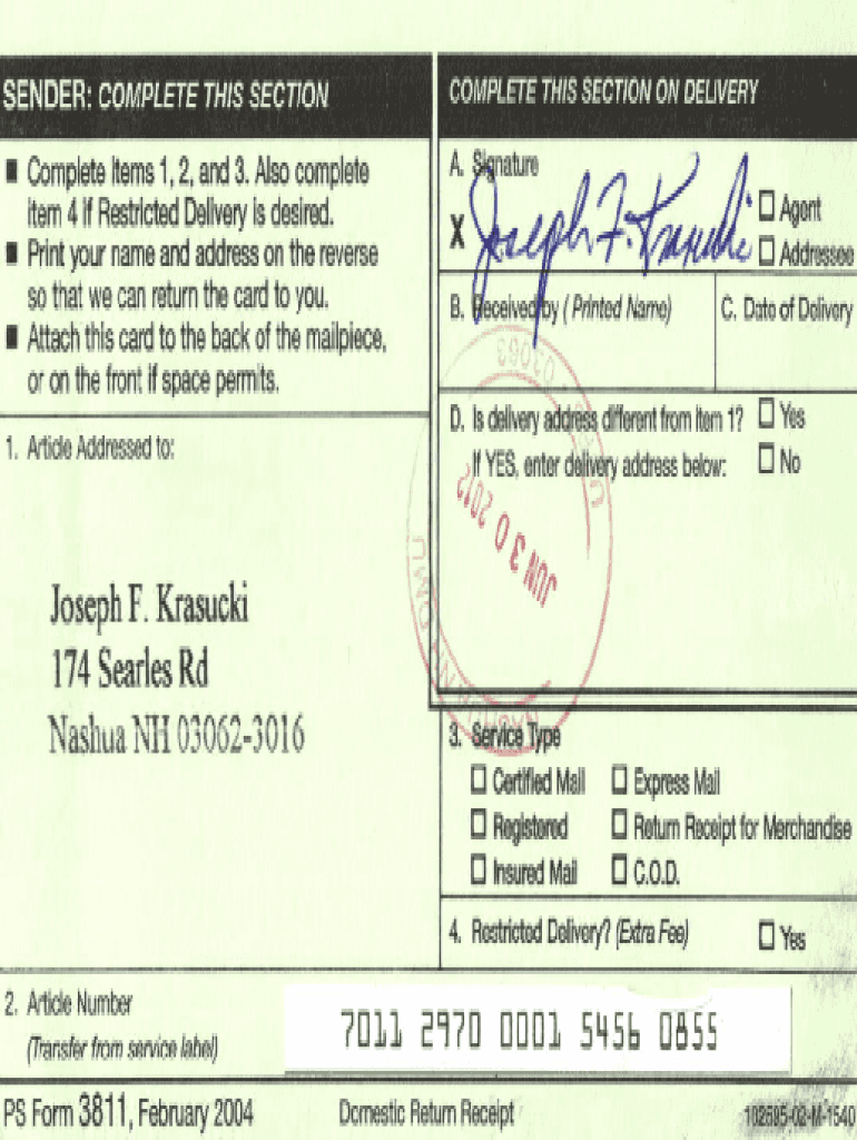 Fillable Online CERTIFIED MAIL RECEIPTS - FRANKLIN GLUE Fax Email Print ...