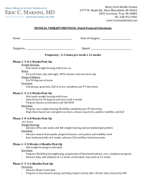 Fillable Online Physical Therapy ProtocolDistal Femoral Osteotomy ... Fax Email Print - pdfFiller