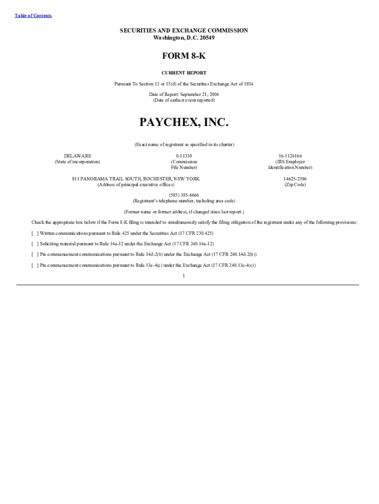 Fillable Online Paychex, Inc. 8-K Fax Email Print - pdfFiller