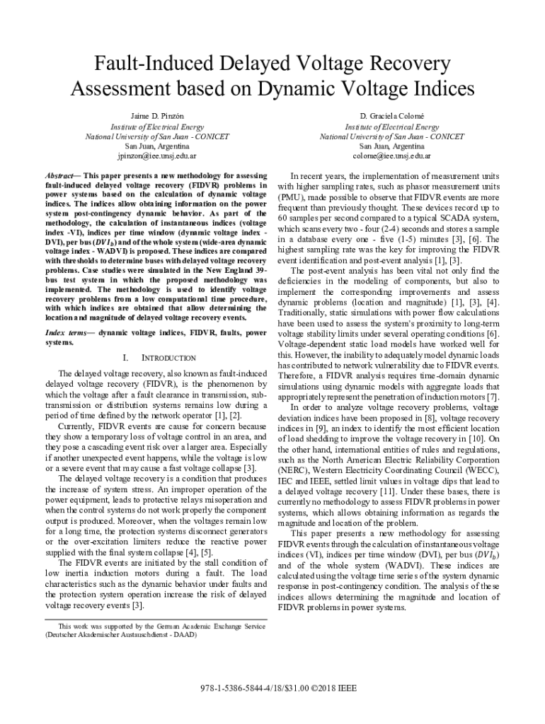 Fillable Online Assessment of Dynamic Voltage Support Control Schemes ... Fax Email Print ...