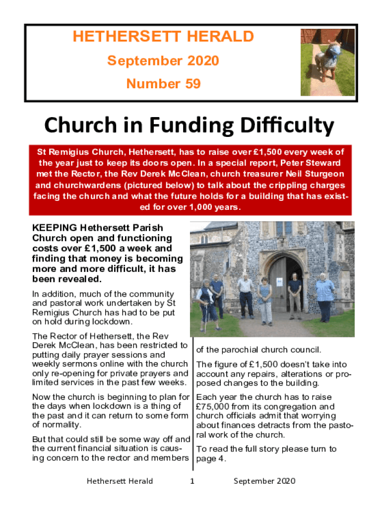 Fillable Online St Remigius - A Norfolk Village On The Web - Hethersett ...