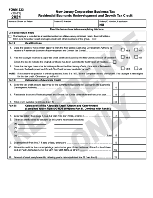 Fillable Online Form 323 Residential Economic Redevelopment and Growth ...