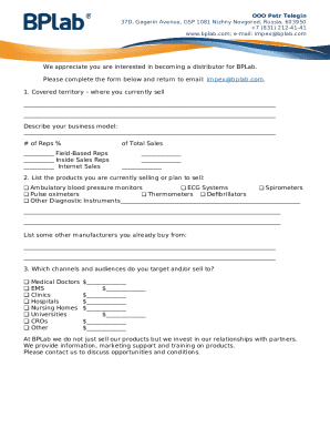 Distributor application - BPLab Doc Template | pdfFiller