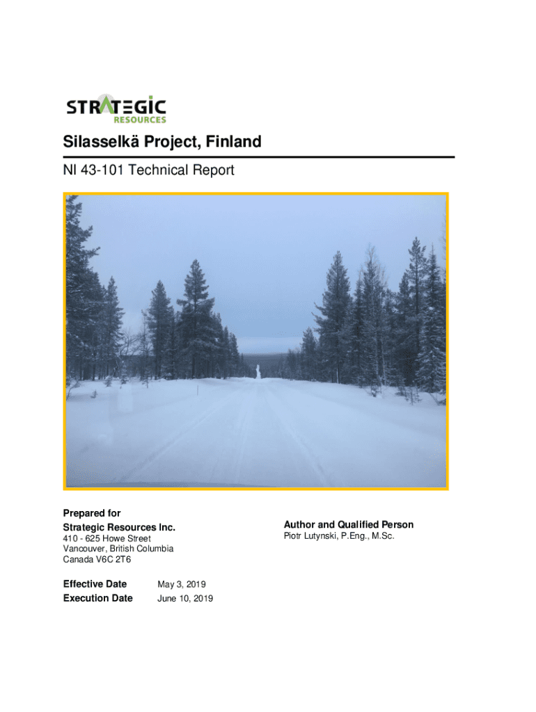 Fillable Online NI 43-101 TECHNICAL REPORT FEASIBILITY STUDY OF ... Fax Email Print - pdfFiller