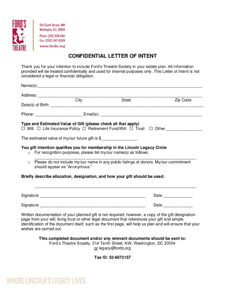 Fillable Online Statements of Intent or Purpose in Estate Planning ...