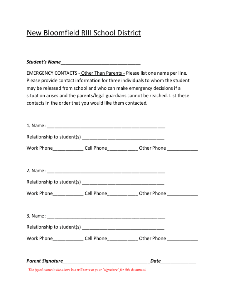 Fillable Online Back To SchoolBloomfield RXIV Schools Fax Email Print ...