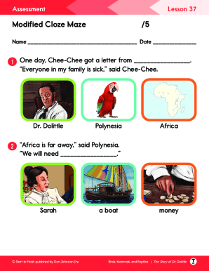 Fillable Online Modified Cloze Maze /5 Fax Email Print - pdfFiller