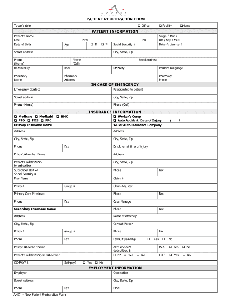 Fillable Online New Patient Form Packet Updated1 Fax Email Print - pdfFiller