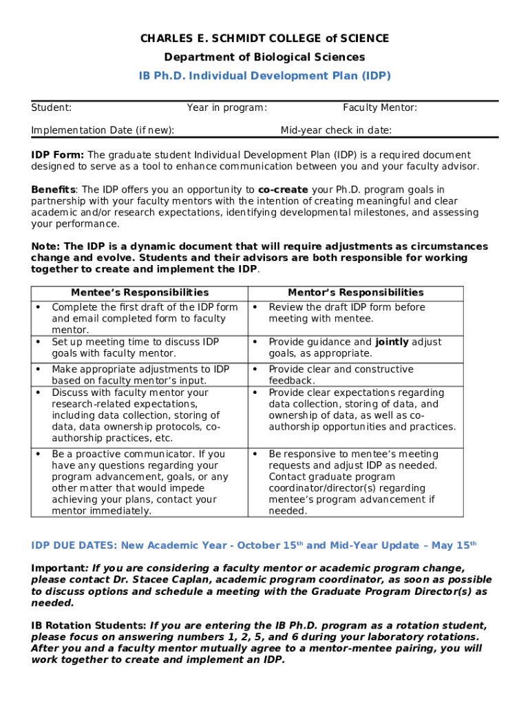 IB Ph.D. IDP Doc Template | pdfFiller
