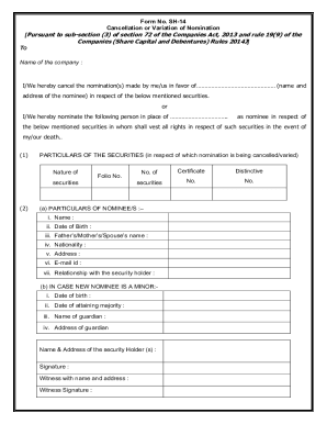 Fillable Online FORM-SH-14 Fax Email Print - pdfFiller