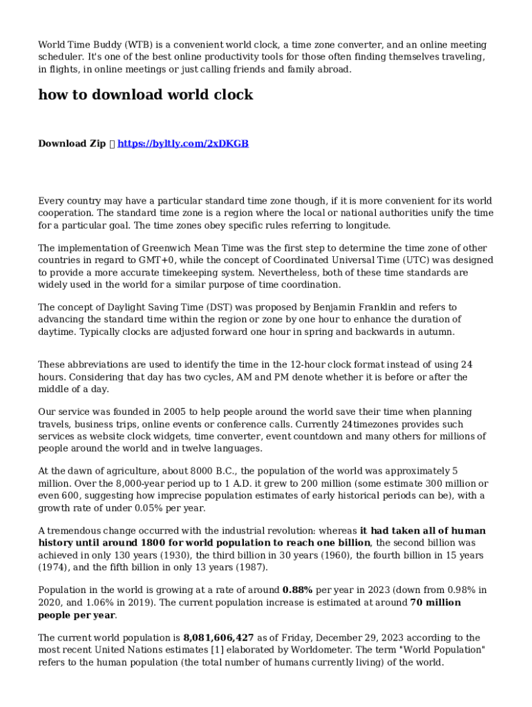 Fillable Online World Time Buddy: Effortless time conversion and world time. Fax Email Print ...