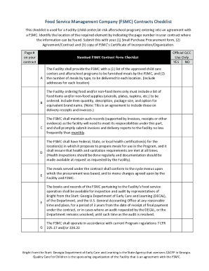 Fillable Online Standard FSMC Contract Form Checklist Fax Email Print ...