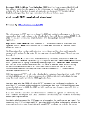 Fillable Online CTET Certificate & Marksheet 2024: How to Download on ...