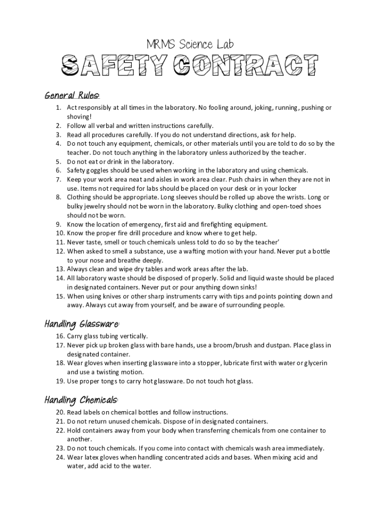 Fillable Online Laboratory Safety for Students - Gelfand Center Fax Email Print - pdfFiller