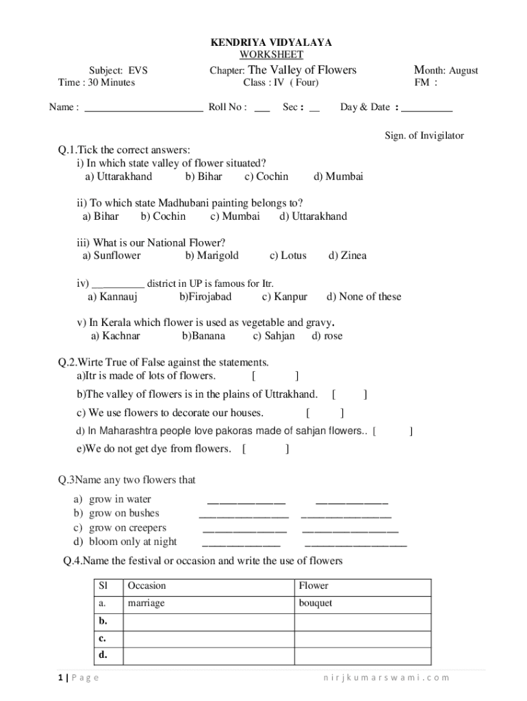 Fillable Online the-valley-of-flowers-worksheet-class-iv-evs-pdf.pdf ...