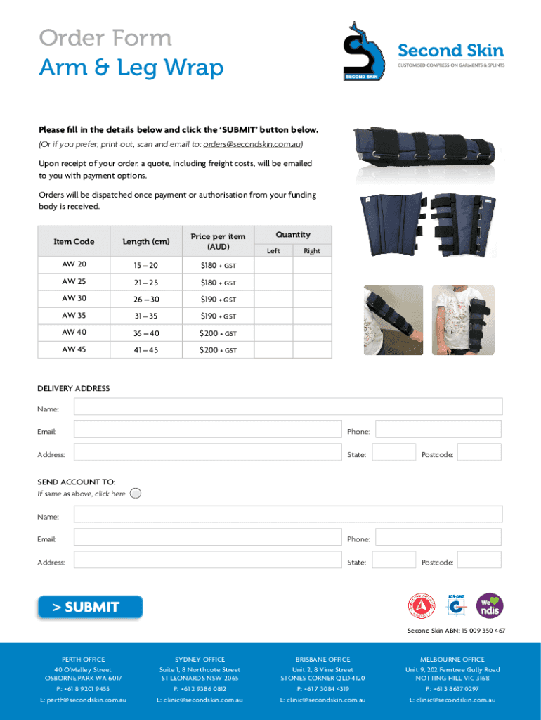 Fillable Online Arm & Leg Wrap Fax Email Print - pdfFiller