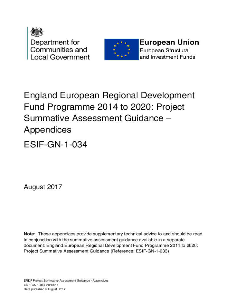Fillable Online Project Summative Assessment GuidanceAppendices ESIF ...