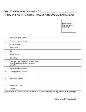 Fillable Online HaryanaJobs.in Faridabad Court Application Form March ...