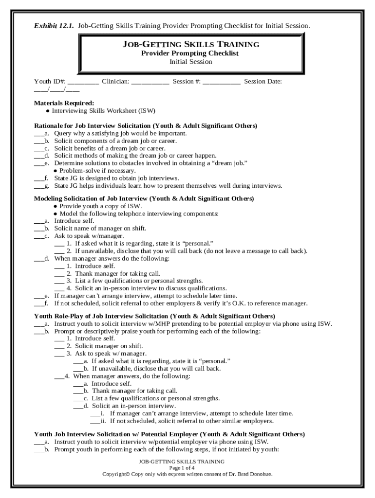 Job Interviewing Skills Worksheet Doc Template | pdfFiller