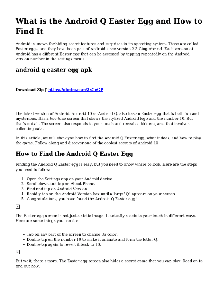 Fillable Online Every Android Easter egg and how to find it Fax Email Print - pdfFiller