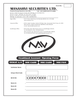 Fillable Online Combined Account Opening Form Fax Email Print - pdfFiller