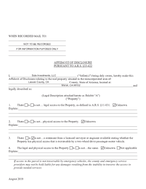 Fillable Online AFFIDAVIT OF DISCLOSURE FOR SALES ... Fax Email Print - pdfFiller