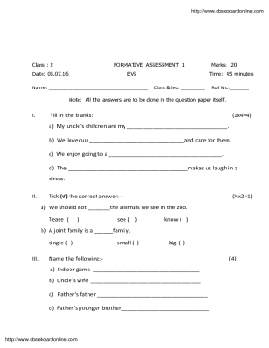 Fillable Online Cbse Class 2 English Question Paper Fa 1PDFLinguistics ...
